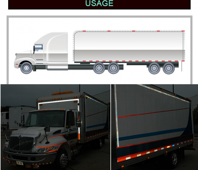 Red And White 5CM X 50M Car Reflective Stickers For Road Safe