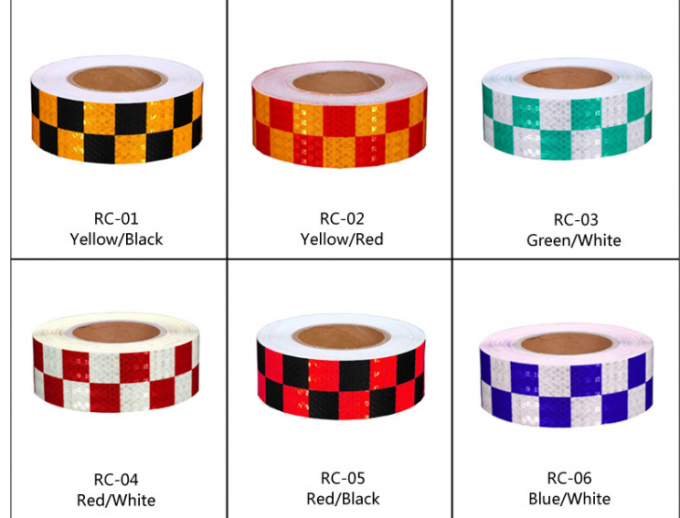 Microprismatic Car Reflective Stickers Red And White Retroreflective Tape